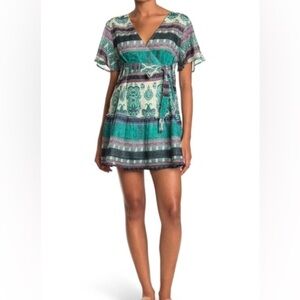 RAGA | Dresses | Raga Anthropologie Caravan Short Floral Wrap Mini ...
